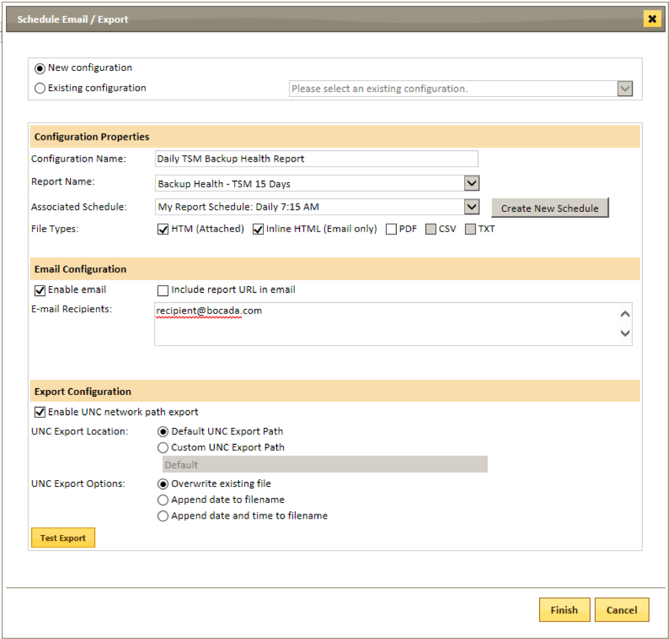 How To Schedule a Report for Email / Export